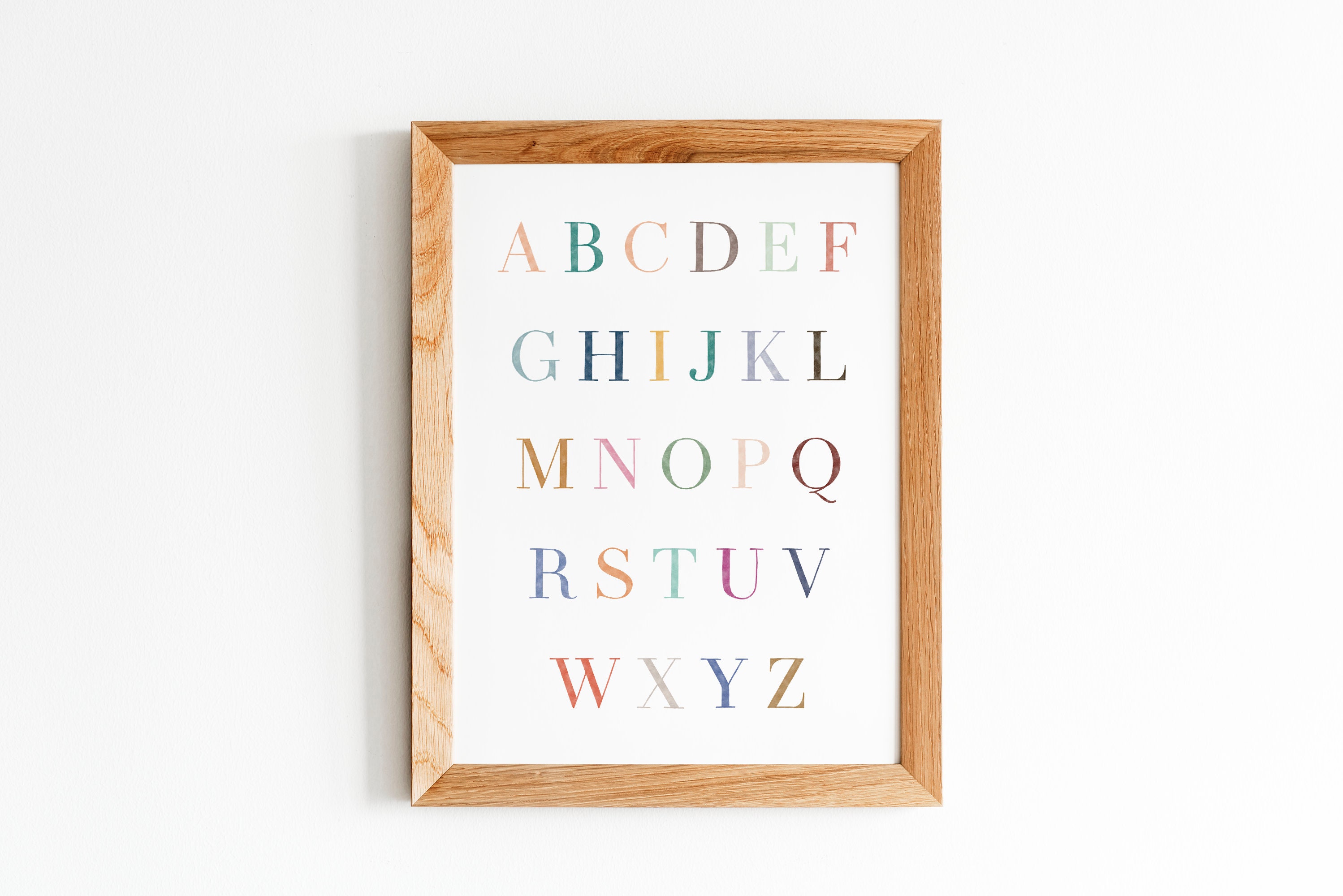 PRINTABLE Rainbow Alphabet Poster, Educational Wall Art Printable ...