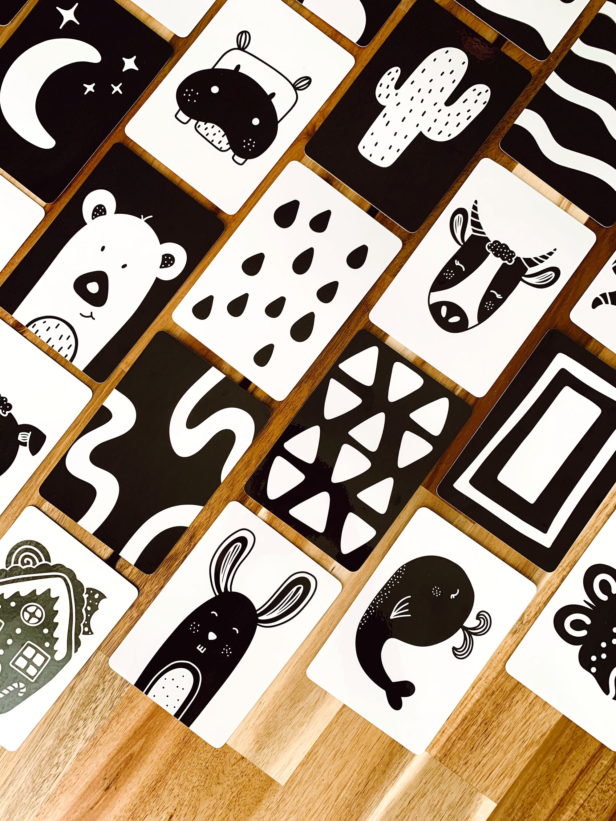 PRINTABLE 30 High Contrast Baby Montessori Sensory Cards DIGITAL ...