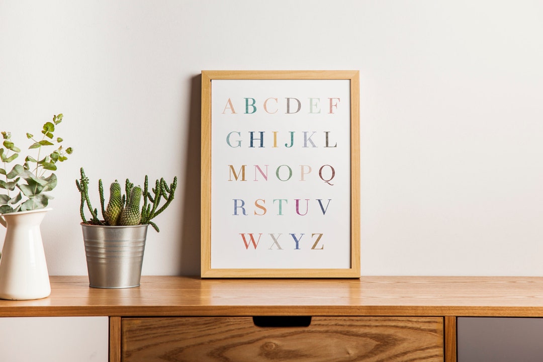 PRINTABLE Rainbow Alphabet Poster, Educational Wall Art Printable ...