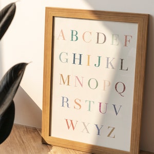 PRINTABLE Rainbow Alphabet Poster, Educational Wall Art Printable ...