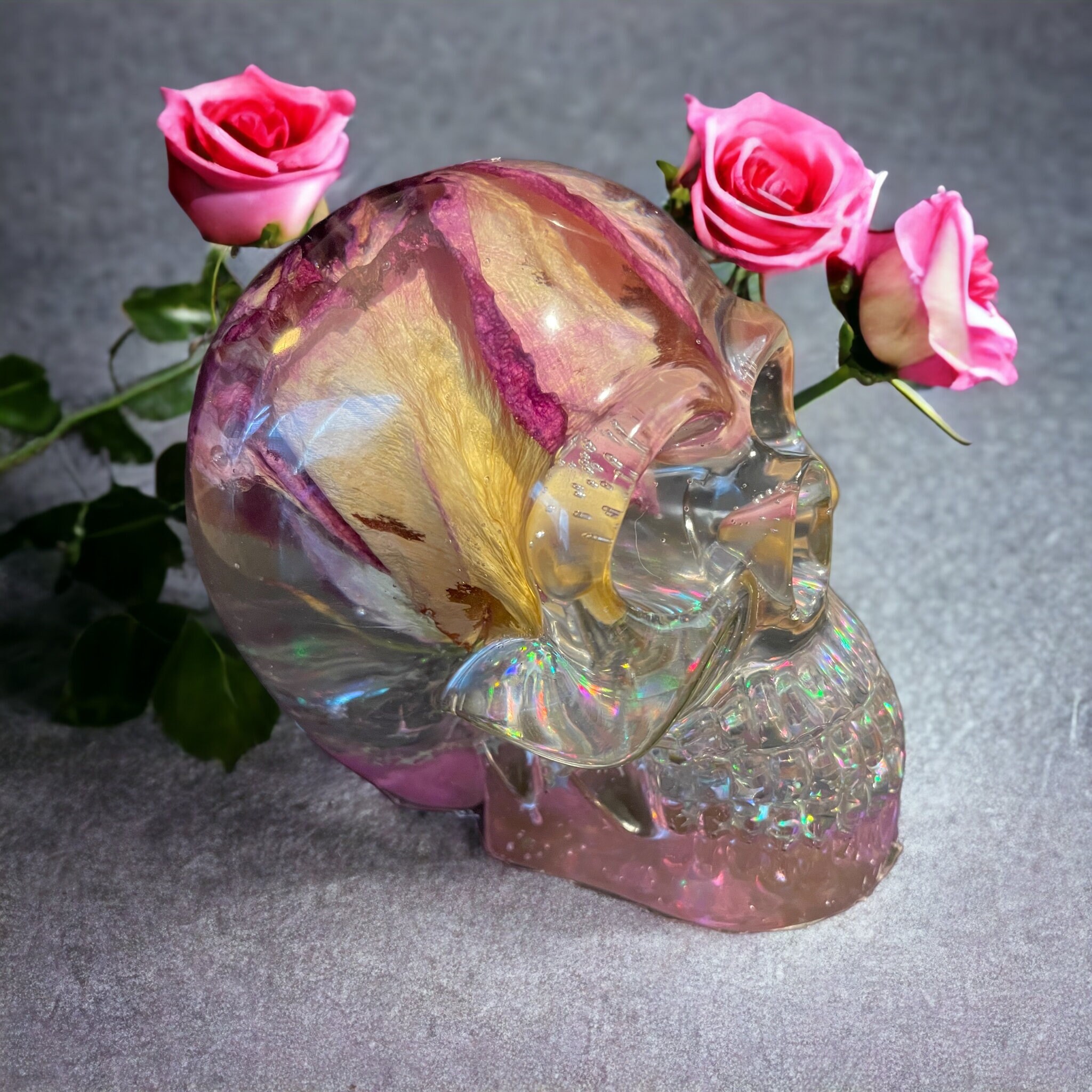 Small Translucent Red Resin Color Skull - Etsy