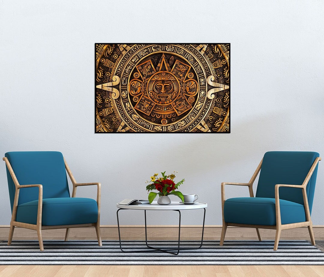 Aztec Calendar Mesoamerican Art Mexican Heritage Acrylic - Etsy