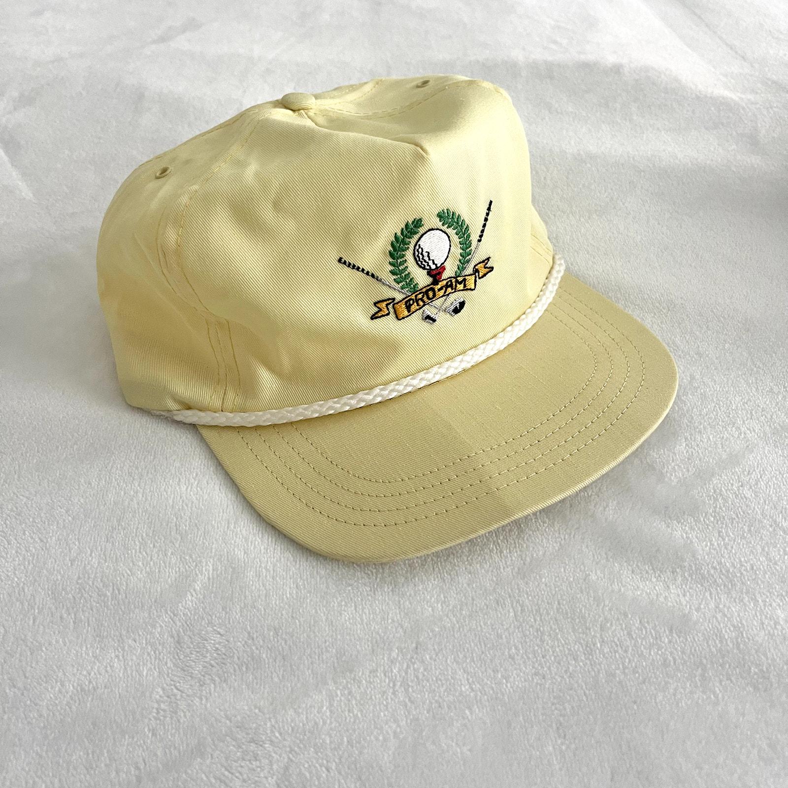 Vintage Pro-am Golf Hat Snapback Cap Rope Yellow Large/xl USA ...
