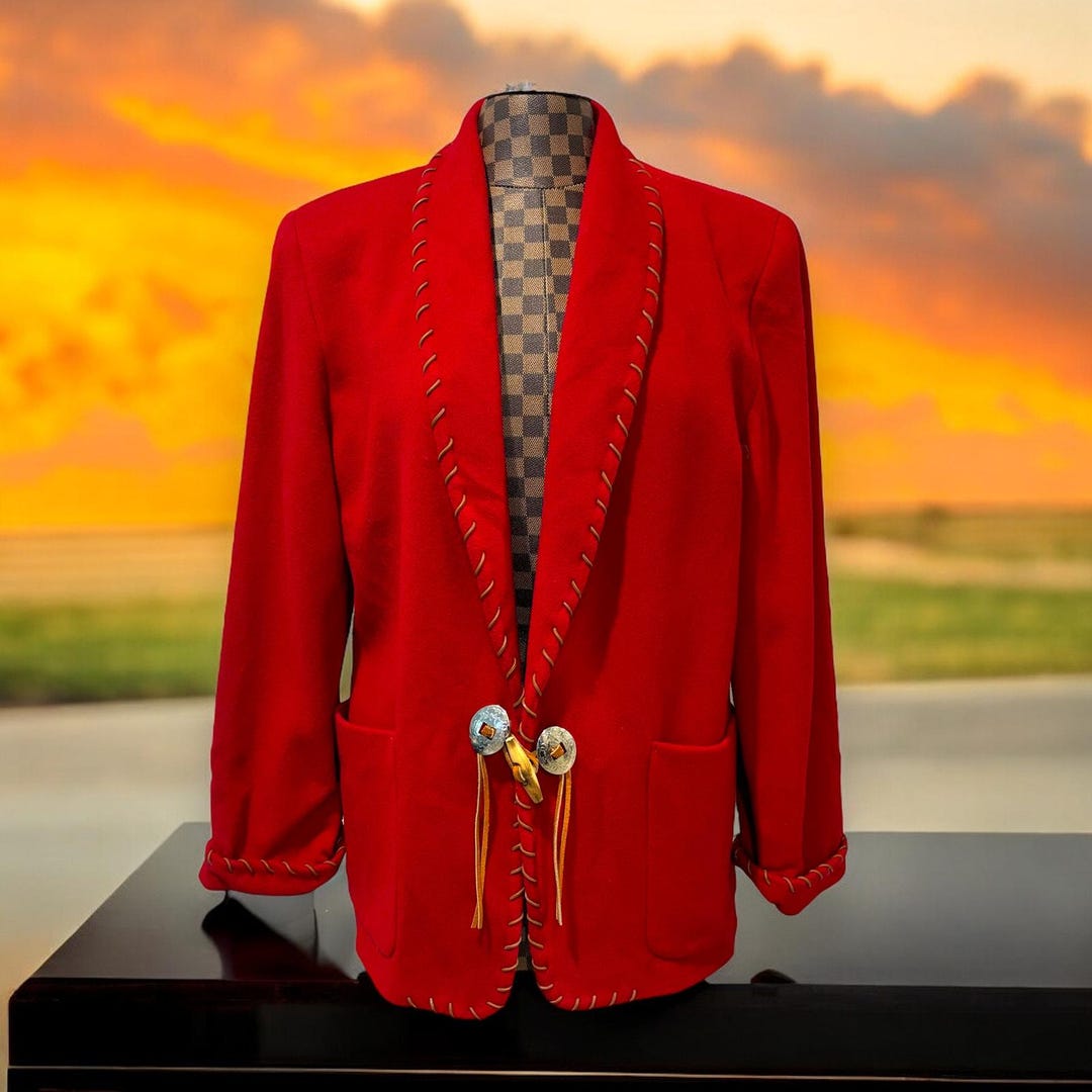 Vintage Augustus by Andrew Morgan Southwestern Blazer Jacket Concho Sz ...