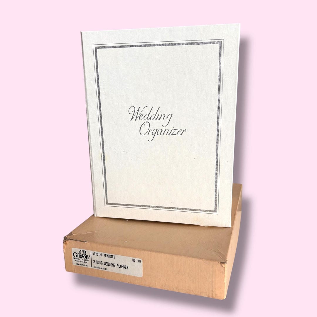 Vintage 1980s Wedding Organizer Binder CR Gibson 3-ring White Bride ...