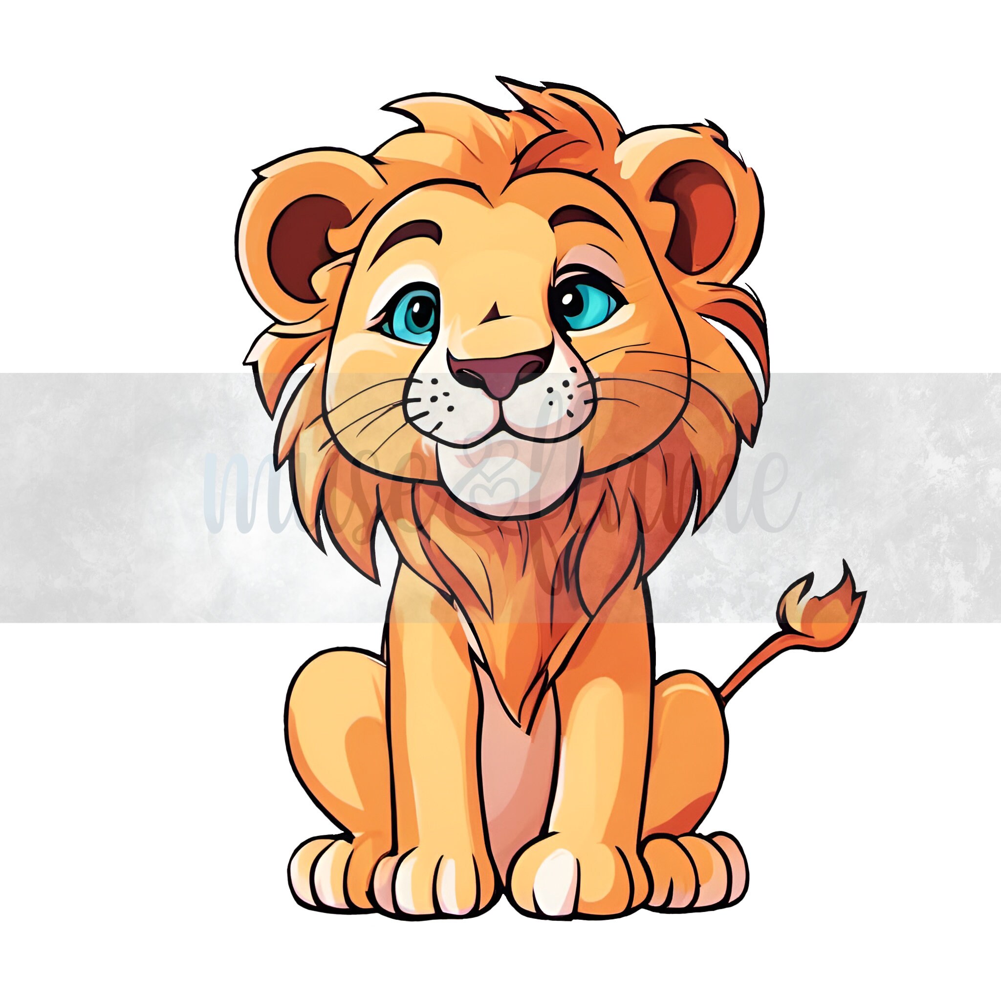 Cute Lion Clip Art PNG Digital File - Etsy