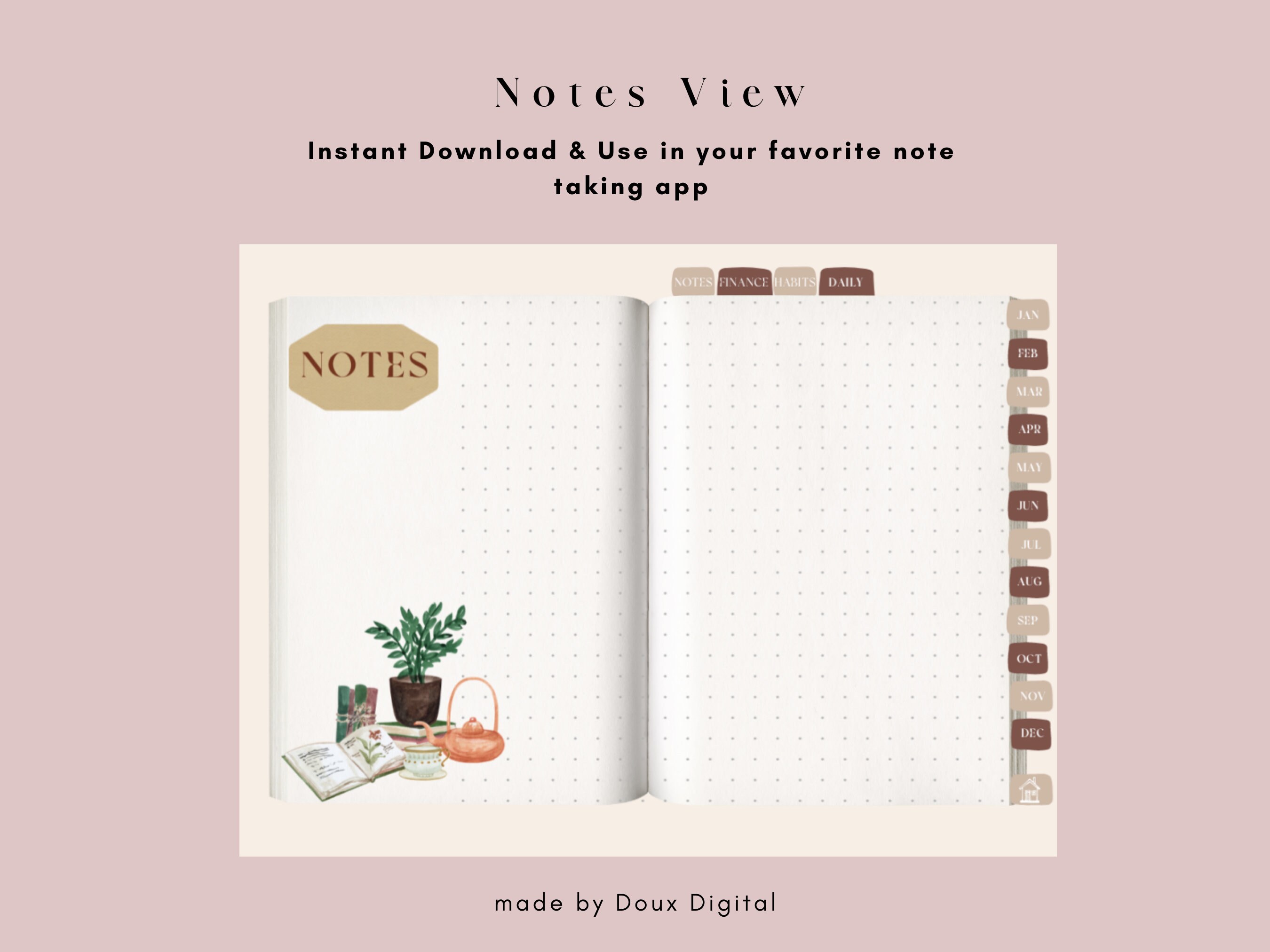 Cottagecore Digital Planner Undated 2023 2024 Mid Year iPad - Etsy