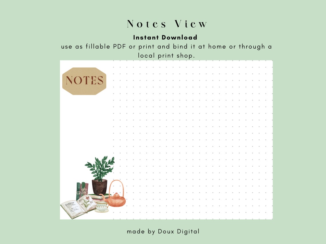 Cottagecore Downloadable Printable Planner Undated 2023 2024 Mid Year ...