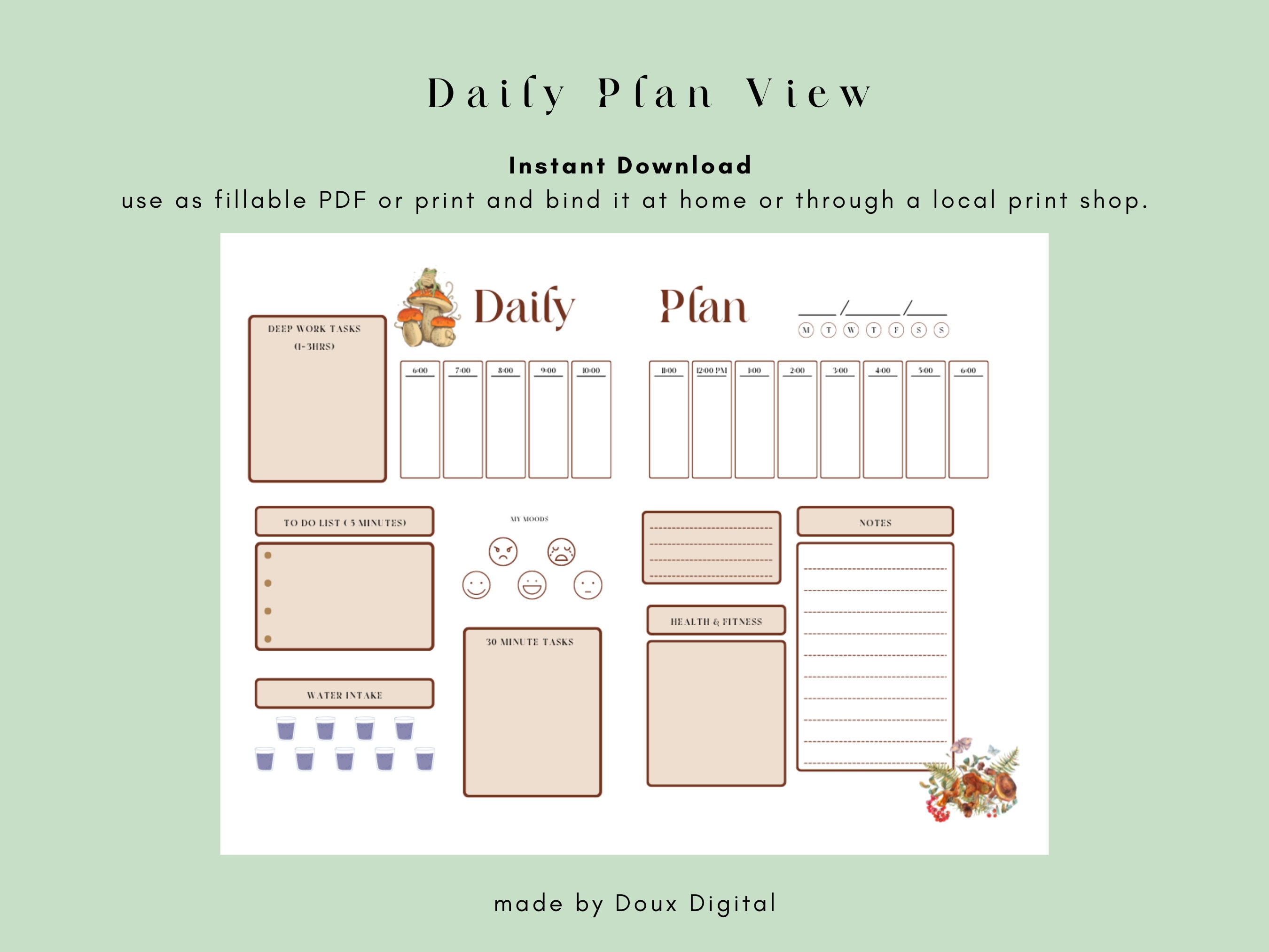 Cottagecore Downloadable Printable Planner Undated 2023 2024 Mid Year ...