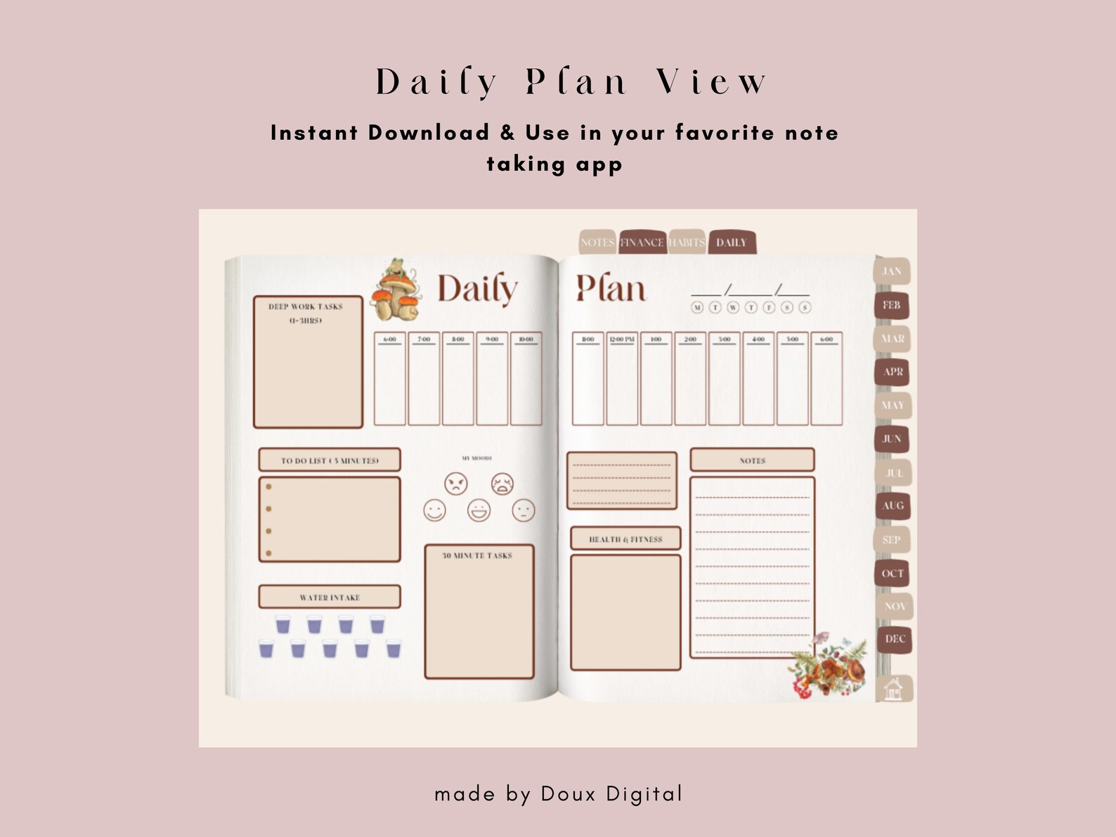 Cottagecore Digital Planner Undated 2023 2024 Mid Year iPad - Etsy