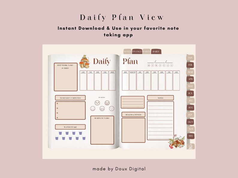 Cottagecore Digital Planner Undated 2023 2024 Mid Year iPad - Etsy