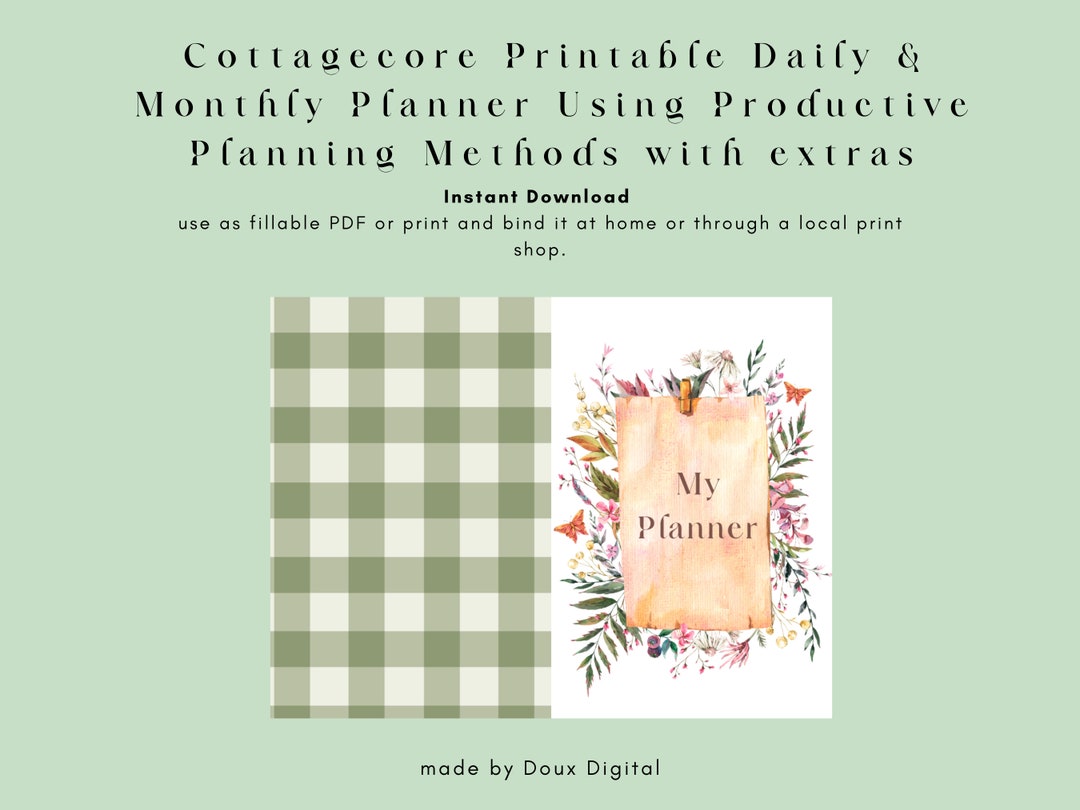 Cottagecore Downloadable Printable Planner Undated 2023 2024 Mid Year ...