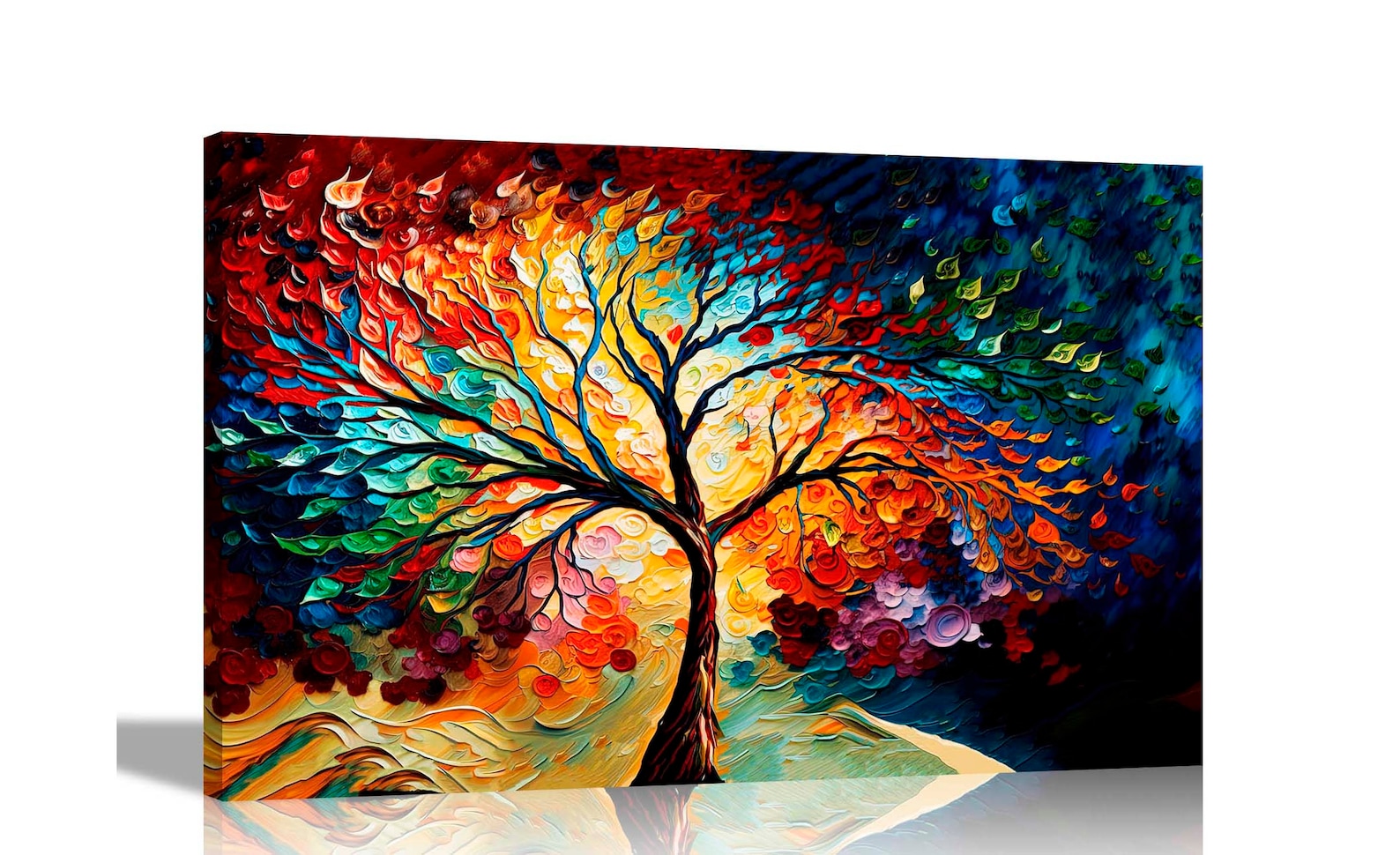 Artley Prints - Abstract Tree of Life Colourful Canvas Wall Art for ...