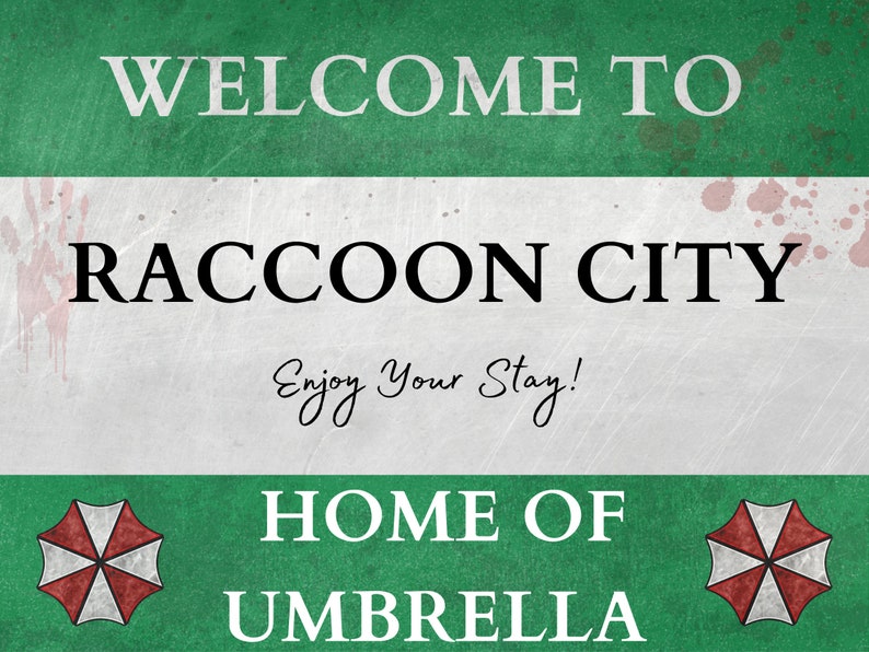Raccoon City Welcome Sign - Physical Print - Resident Evil - Etsy