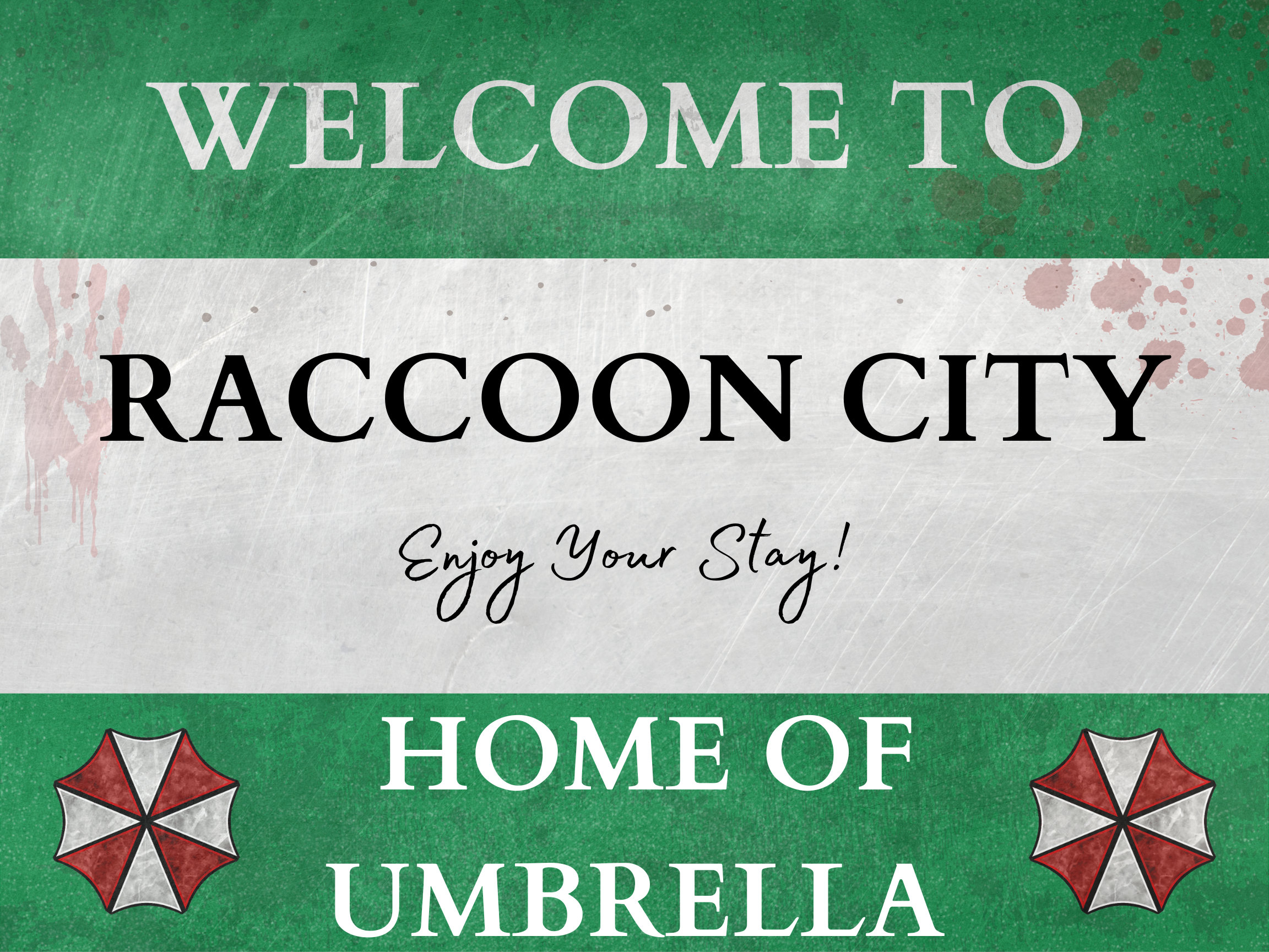 Raccoon City Welcome Sign - Physical Print - Resident Evil - Etsy