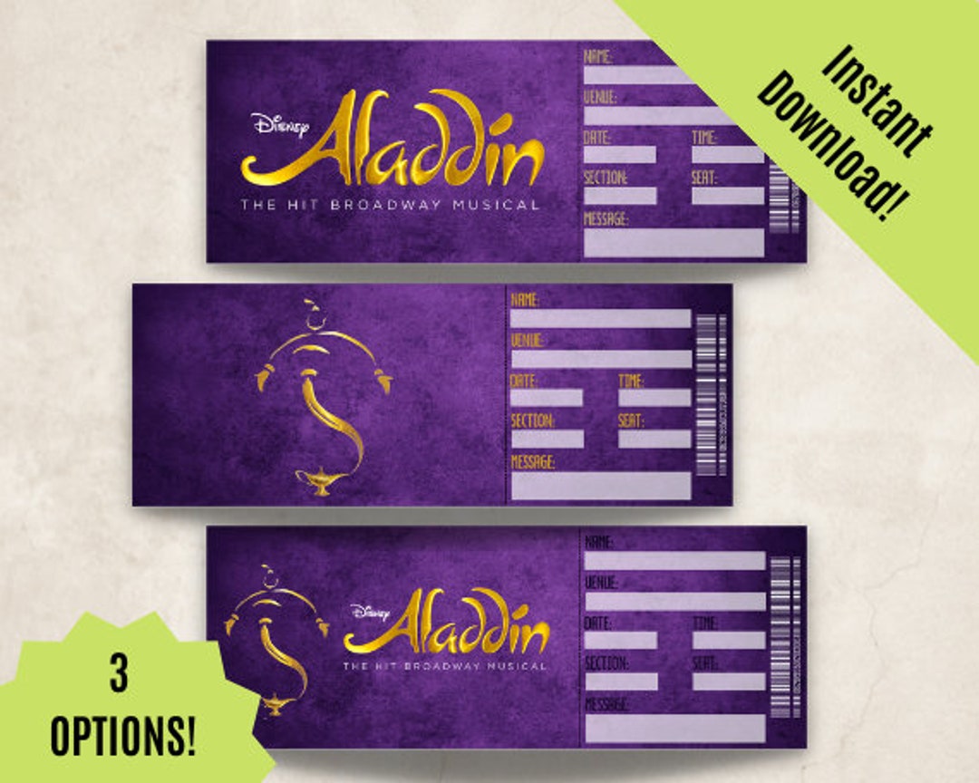Aladdin Musical PDF Instant Download Digital Editable & Printable ...