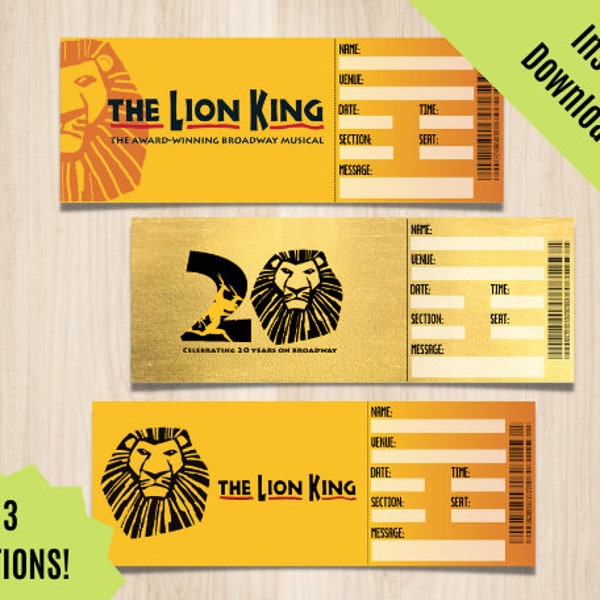 Lion King Musical Printable - Etsy