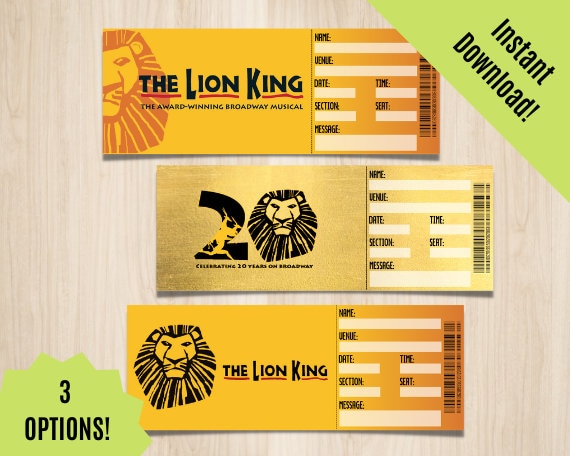 Lion King Broadway PDF Instant Download Digital Editable & Printable ...