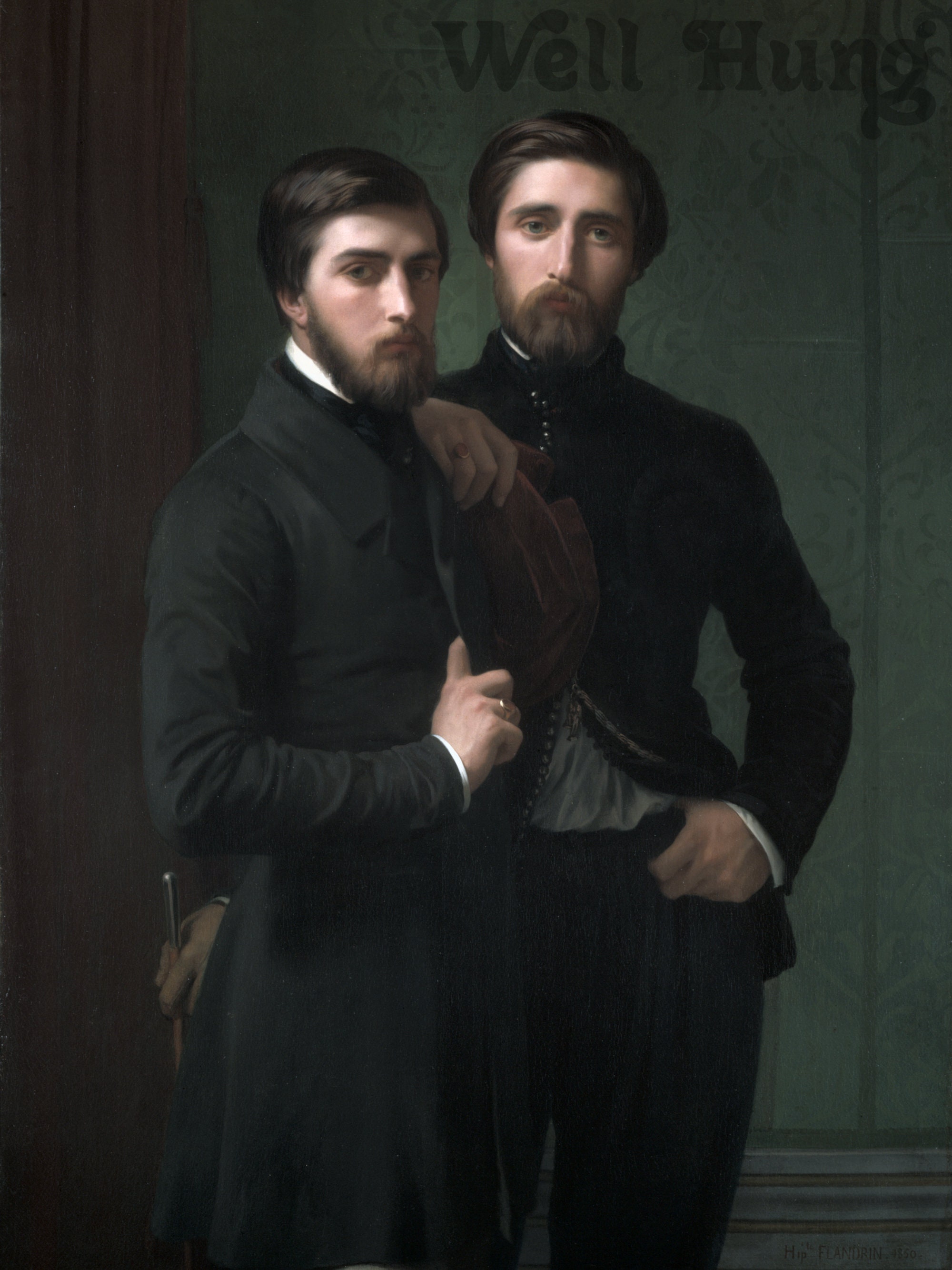 Vintage Oil Painting of Two Victorian Men | Dark Academia Wall Art ...