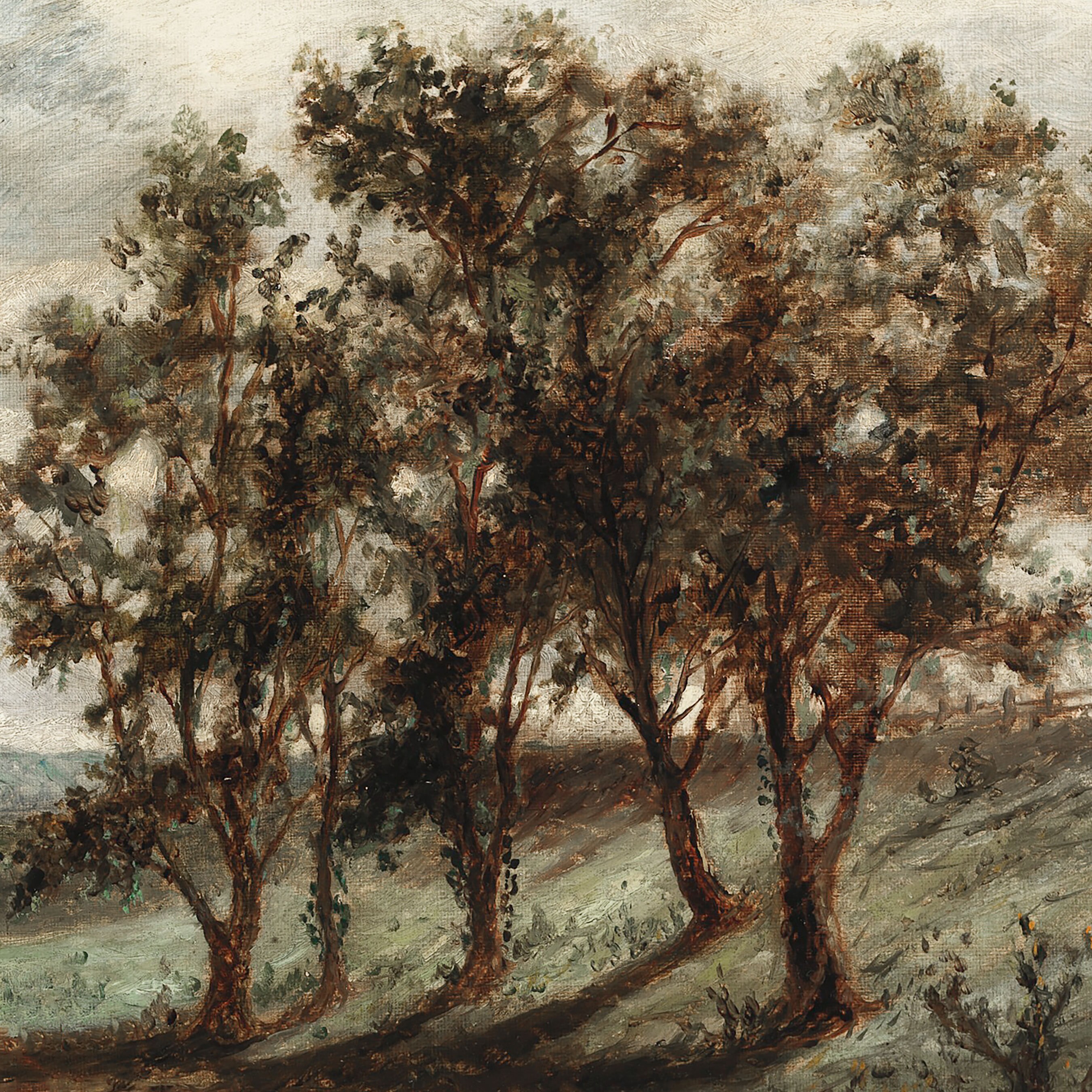 Vintage Country Landscape Art Print: Rustic Oil Painting (digital ...