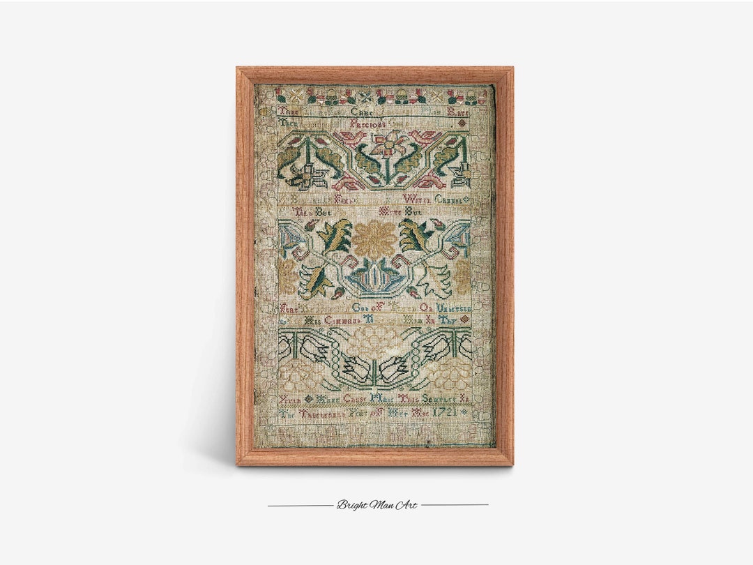 Textile Print Vintage Printable Tapestry Art Print Neutral Botanical ...