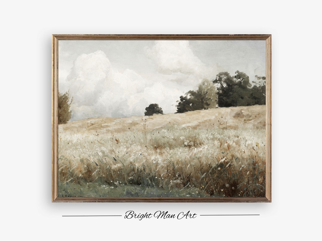 Vintage Art Nutral Color Rustic Printable Artpainting on Canvas Vintage ...