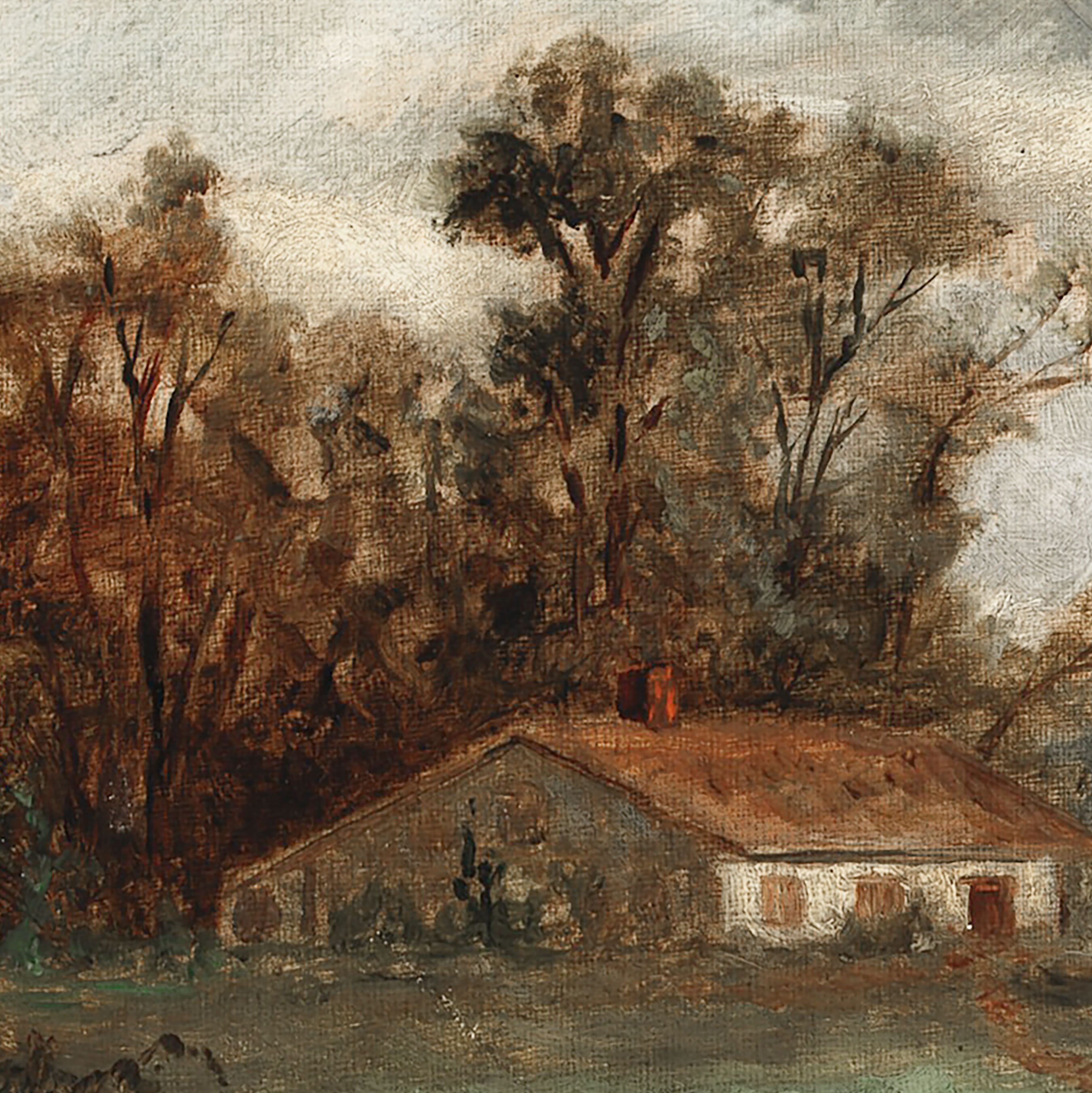 Vintage Country Landscape Art Print: Rustic Oil Painting (digital ...