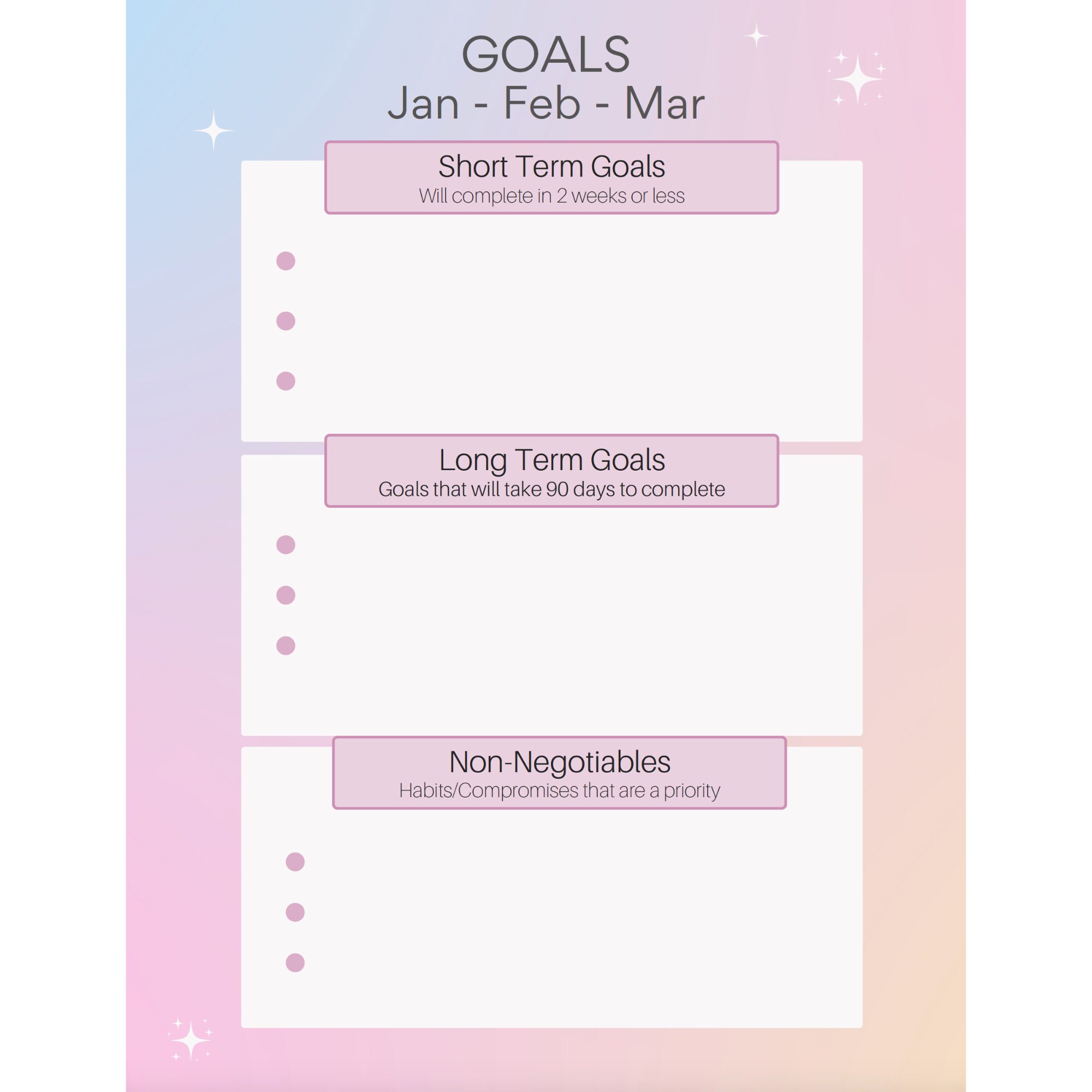 2023 Fearless Goal Setting Planner - 80 Pages COLOR - Etsy