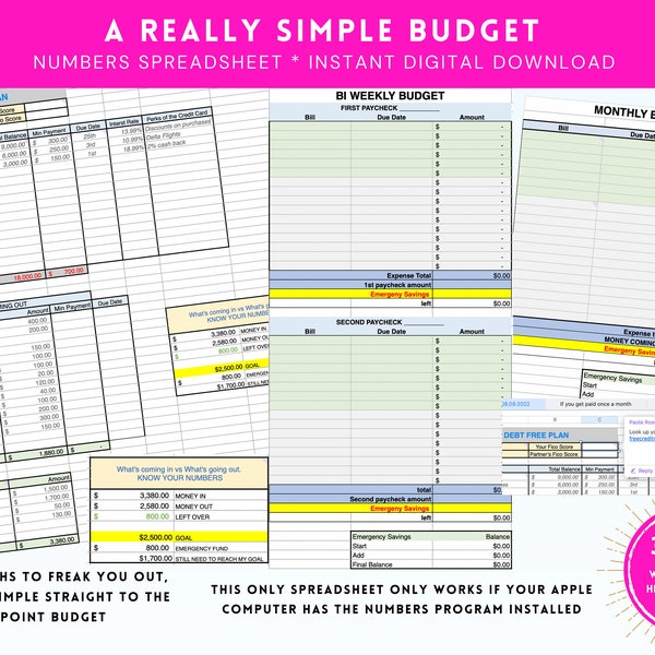 Apple Numbers Budget Template - Etsy Apple Numbers Budget Template - Etsy