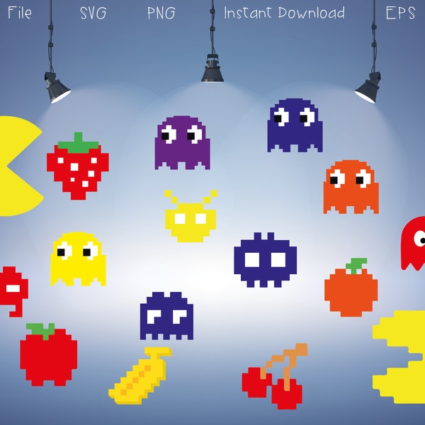 Pacman Cherry Svg - Etsy