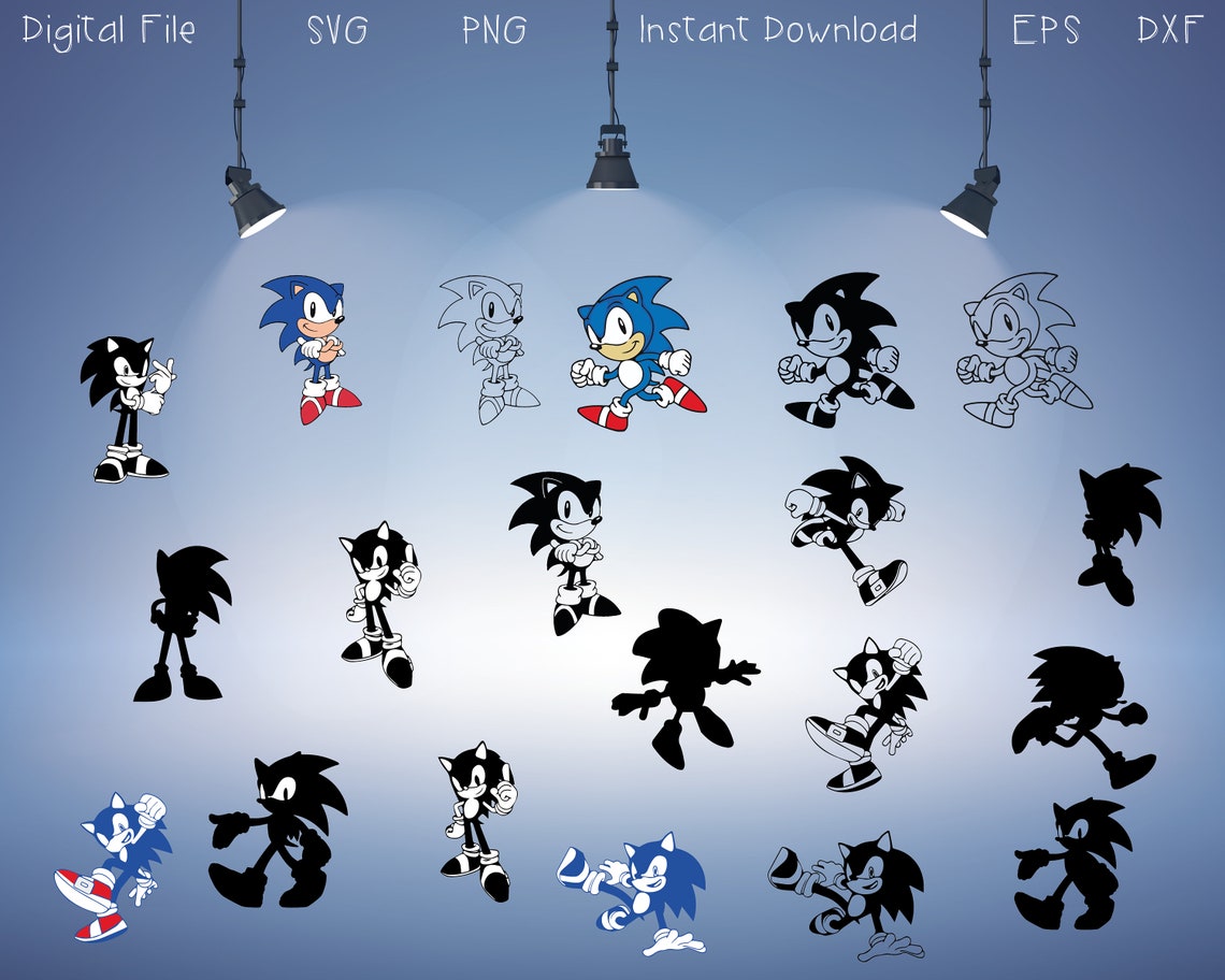 Sonic Svg Bundle, Sonic Svg, The Hedgehog Svg, Sonic Svg, Sonic Head ...