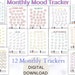 Mood Tracker Printable 12 Month Bundle A4 A5 Chart - Etsy