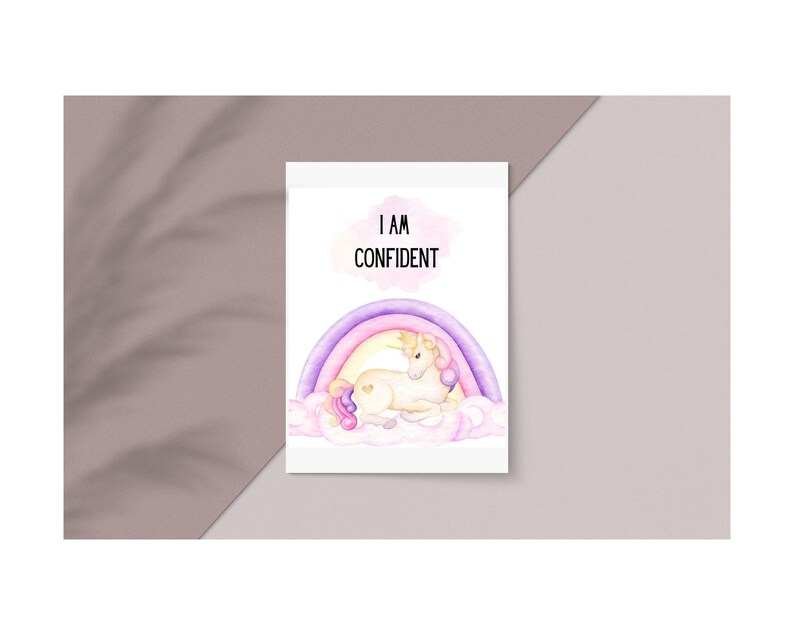 Kids Affirmation Cards, Printable, Unicorn Theme, Set of 30 - Etsy