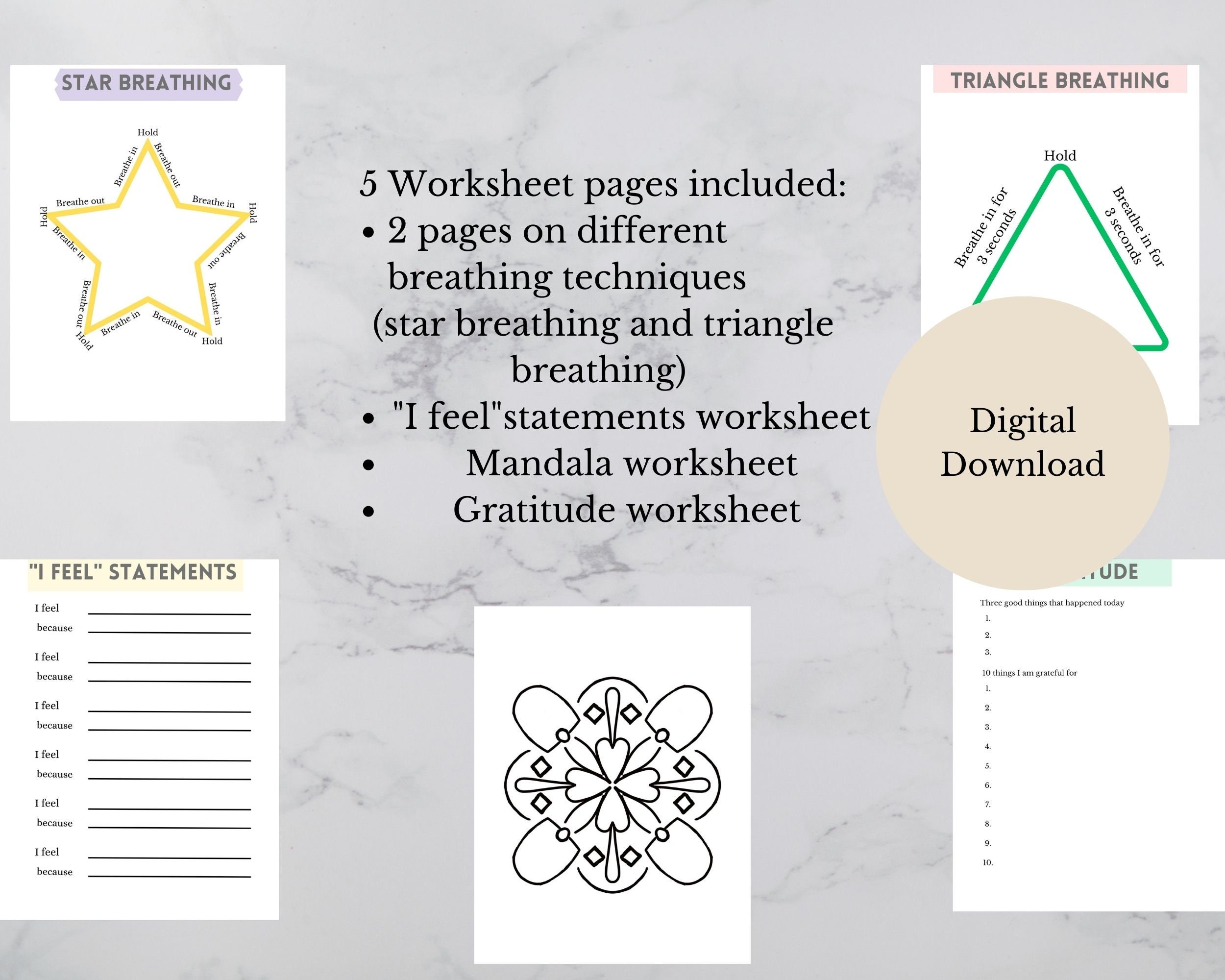 Kids Coping Skills Bundle, Printable, Cards and Worksheets - Etsy