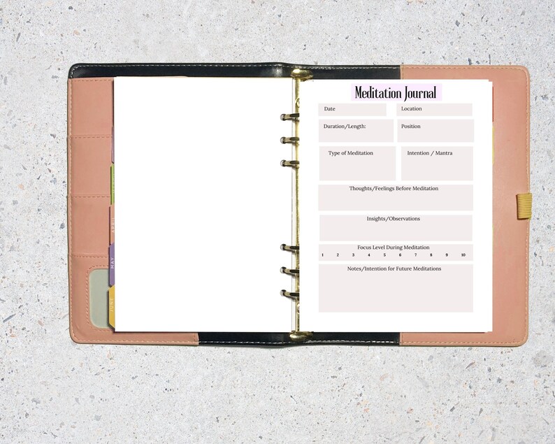 Meditation Log and Journal, Printable - Etsy
