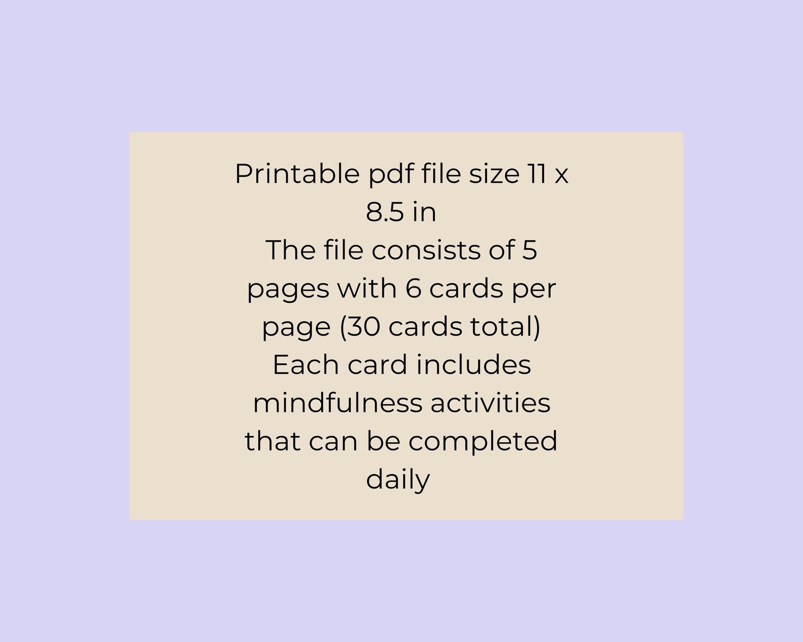 Mindfulness Activity Cards, Printable, Set of 30 - Etsy