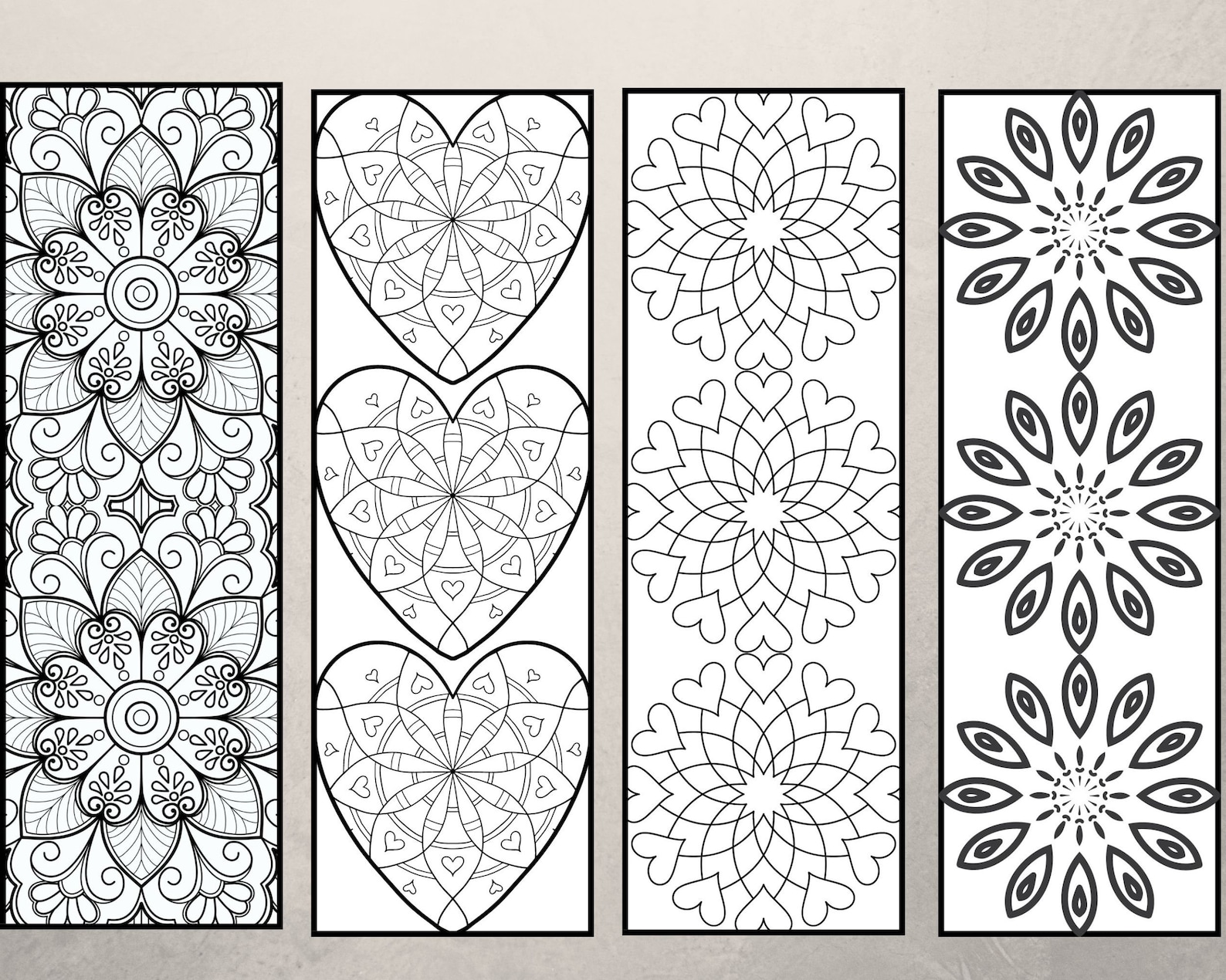 Mandala Bookmarks, Printable, Set of 10, Coloring, Mindfulness - Etsy