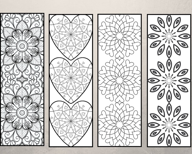 Mandala Bookmarks, Printable, Set of 10, Coloring, Mindfulness - Etsy