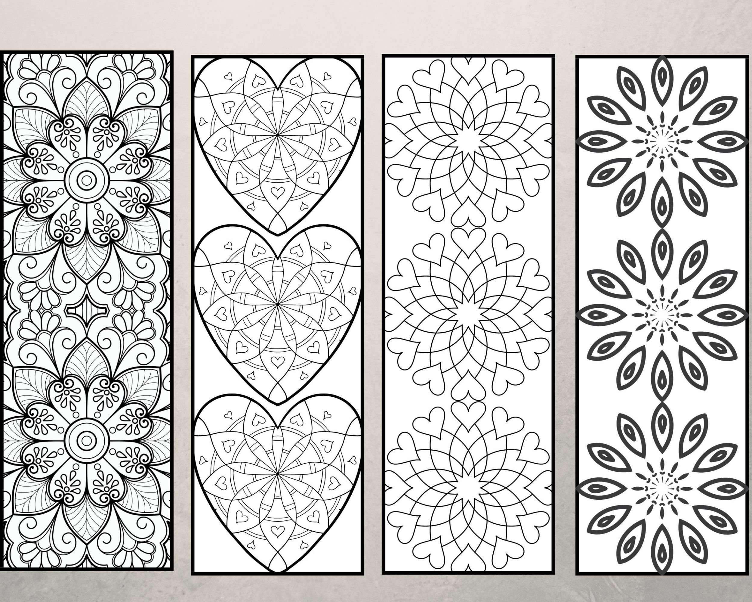 Mandala Bookmarks, Printable, Set of 10, Coloring, Mindfulness - Etsy
