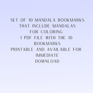 Mandala Bookmarks, Printable, Set of 10, Coloring, Mindfulness - Etsy