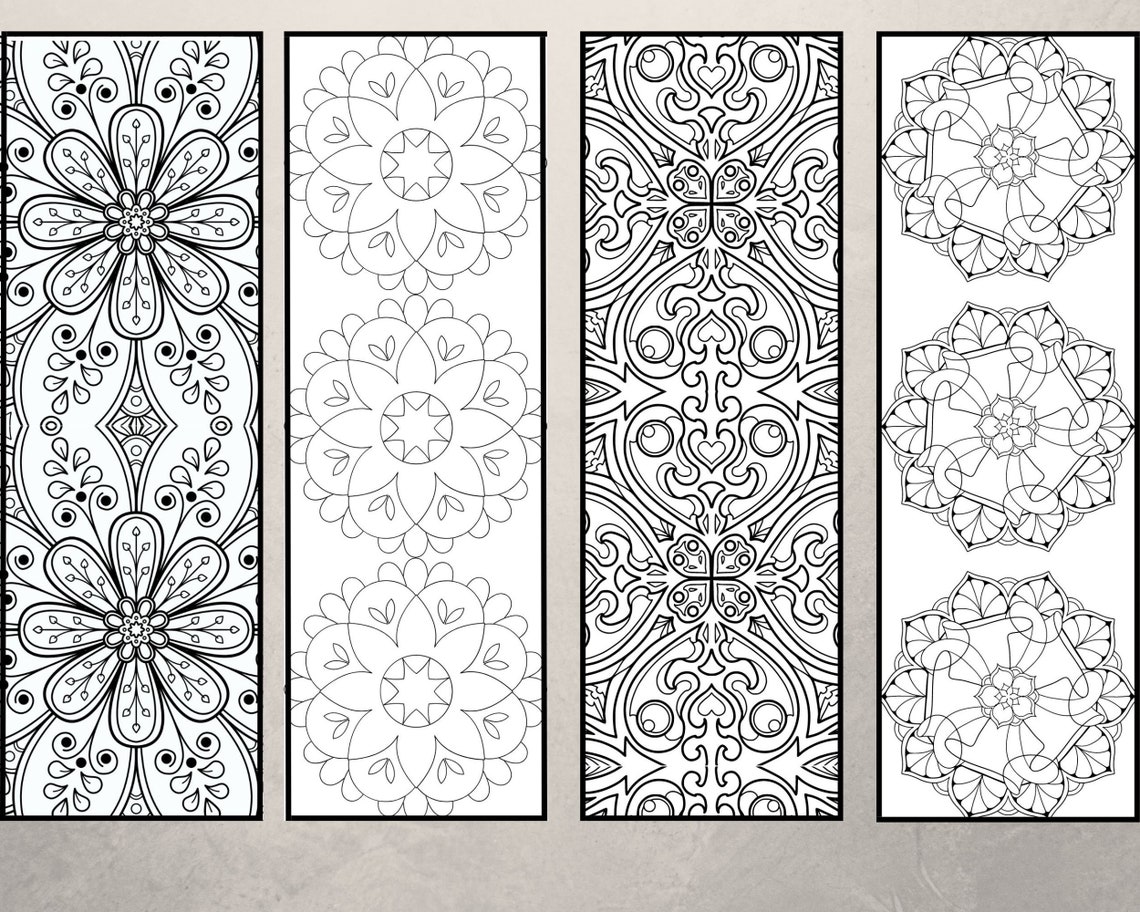Mandala Bookmarks, Printable, Set of 10, Coloring, Mindfulness - Etsy