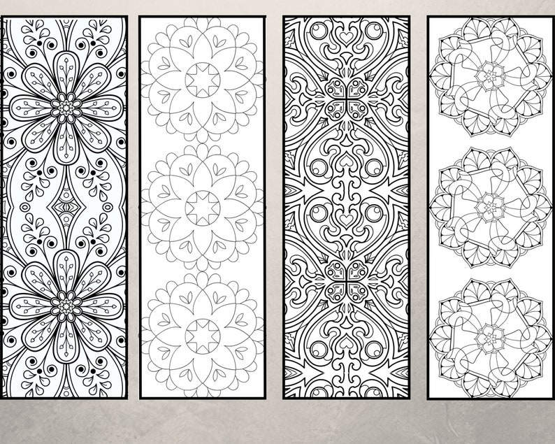 Mandala Bookmarks, Printable, Set of 10, Coloring, Mindfulness - Etsy