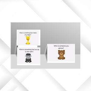 Kids Conversation Cards, Set of 56, Printable, Animal Theme - Etsy