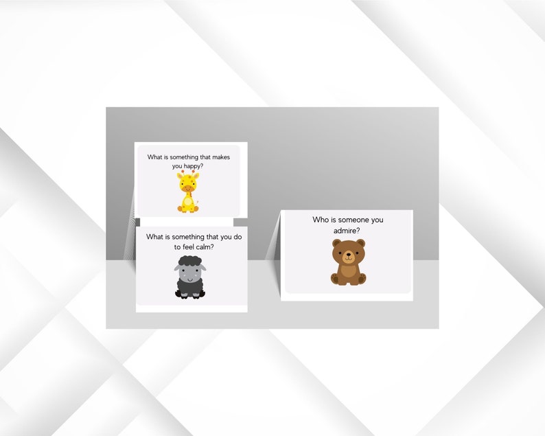 Kids Conversation Cards, Set of 56, Printable, Animal Theme - Etsy UK