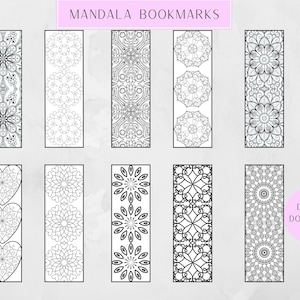Mandala Bookmarks, Printable, Set of 10, Coloring, Mindfulness - Etsy