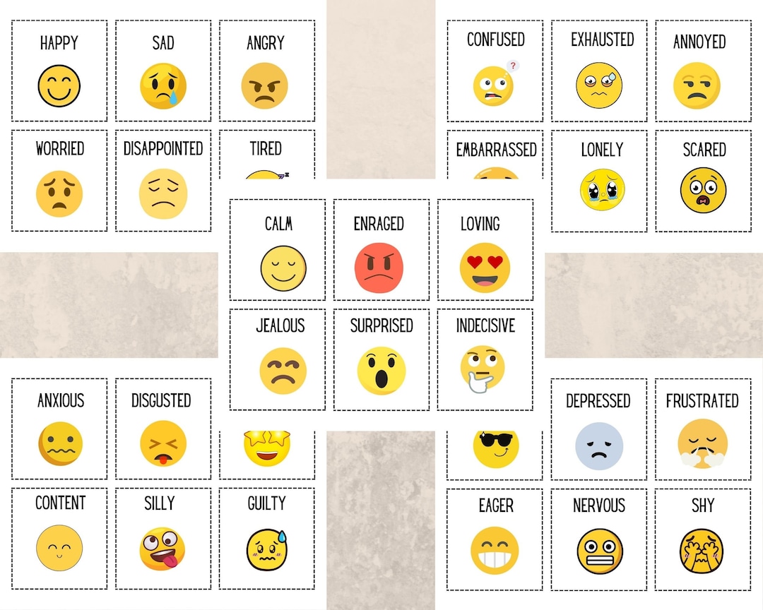 Printable Emotion Flashcards for Kids and Teens, Icebreaker, Set of 30 ...