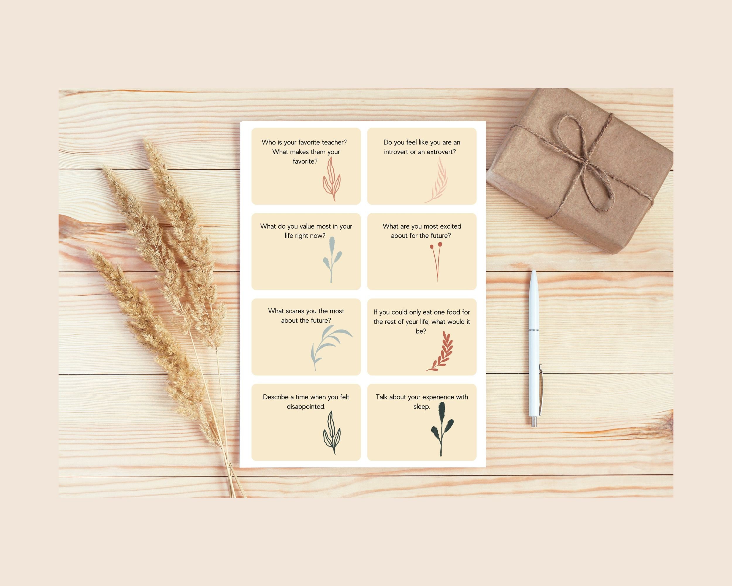 Printable Bundle of Teen Conversation Starter Cards and Journal Prompts ...