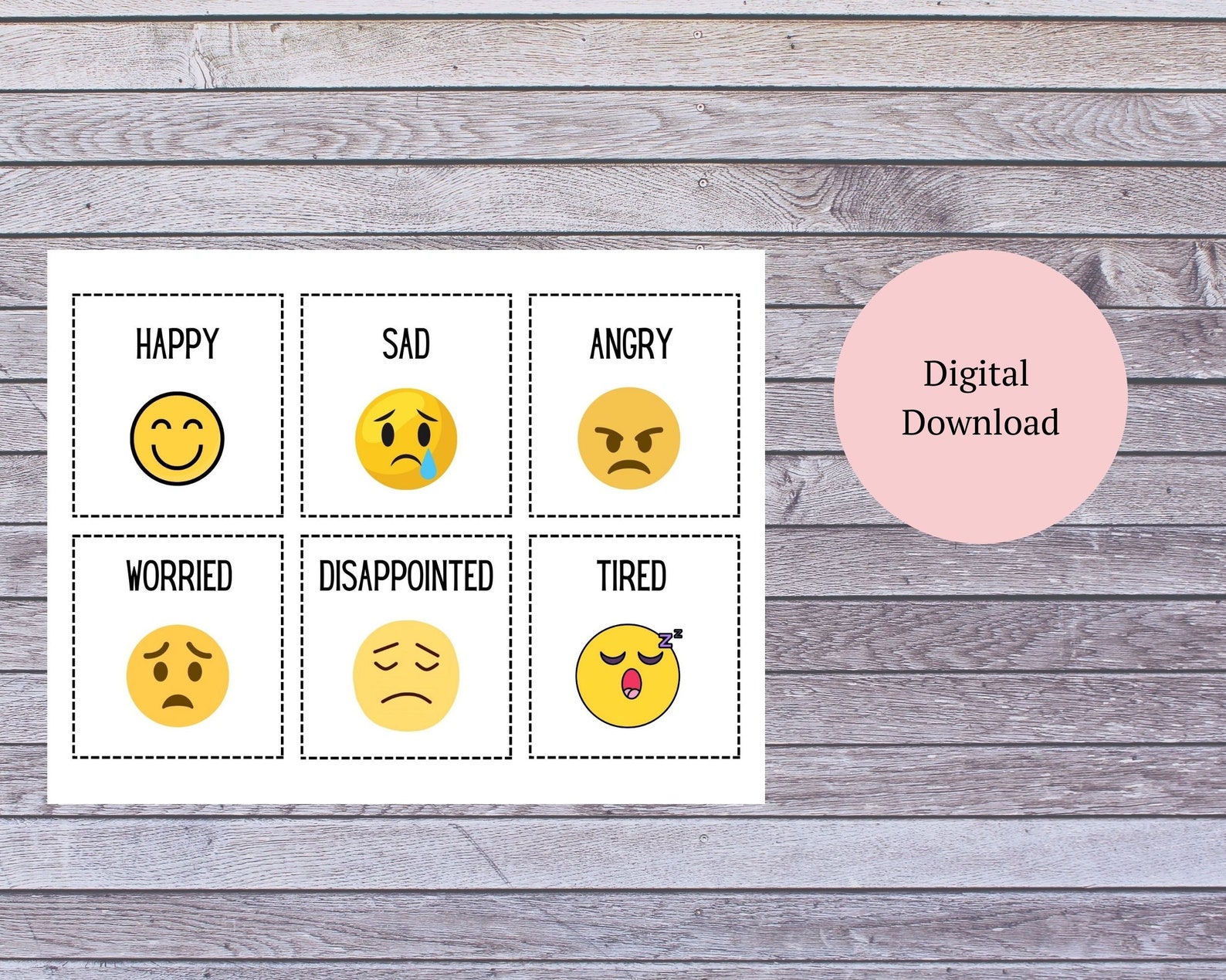 Printable Emotion Flashcards for Kids and Teens, Icebreaker, Set of 30 ...