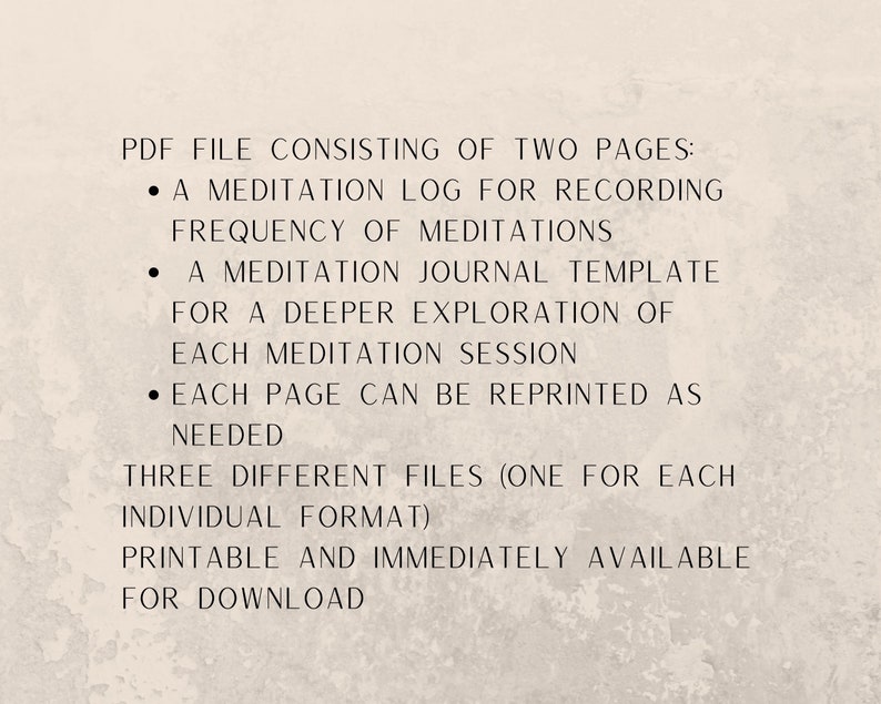 Meditation Log and Journal, Printable - Etsy