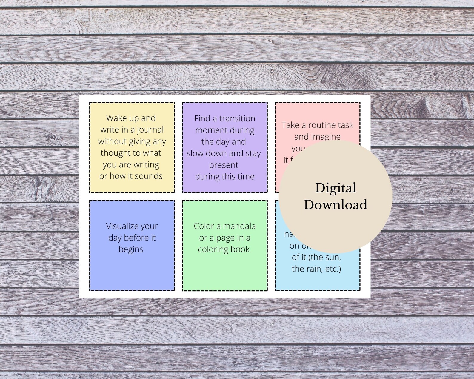Mindfulness Activity Cards, Printable, Set of 30 - Etsy